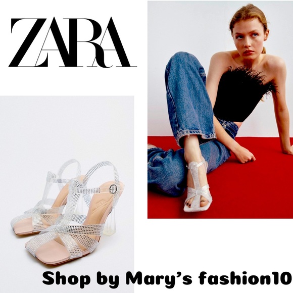 Zara | Shoes | Nwt Zara Vinyl Heeled Cage Sandals Blogger Favorite ...